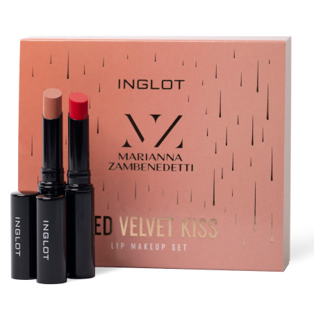 INGLOT x Marianna Zambenedetti RED VELVET KISS lip makeup set - INGLOT